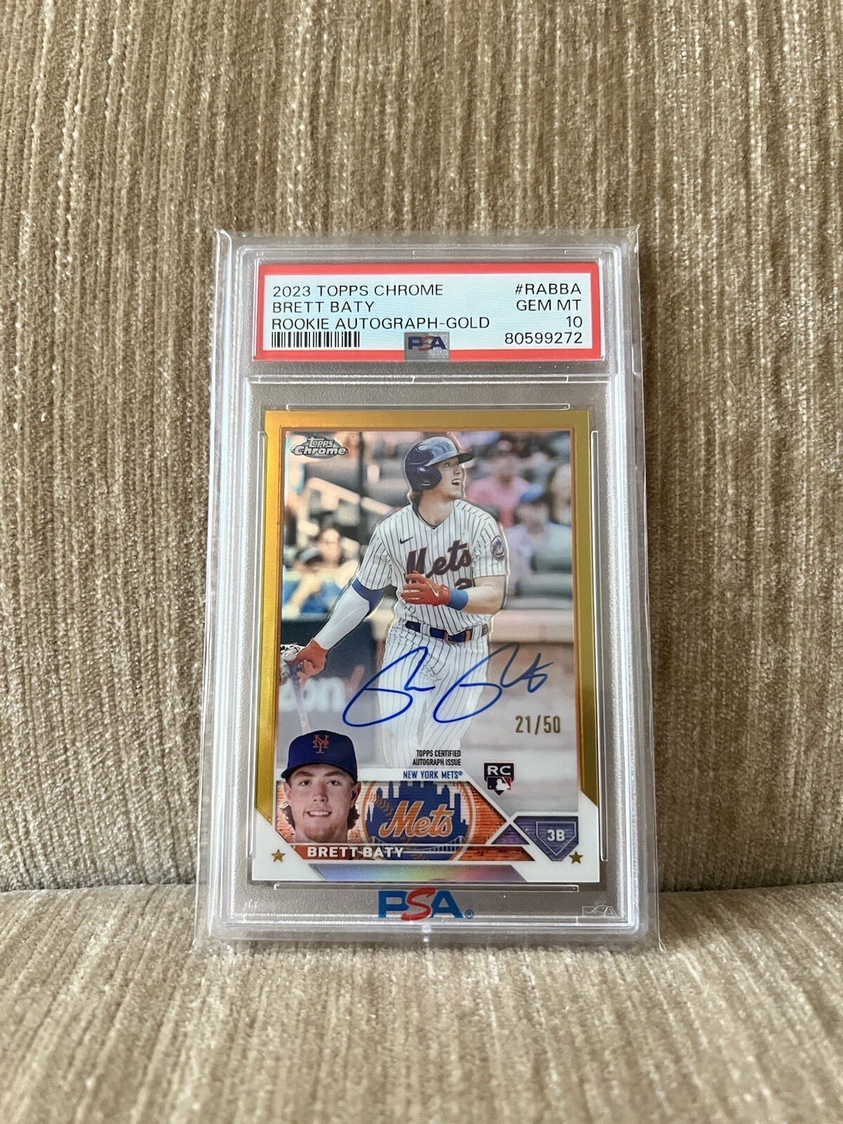 2023 Topps Chrome - Rookie Autographs Brett Baty #RA-BBA Gold Refractor ...