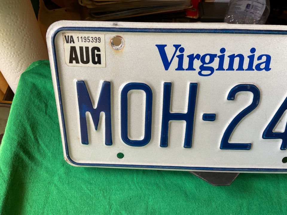Vintage License Plate Tag Virginia VA MOH 246 1996 Rustic | eBay