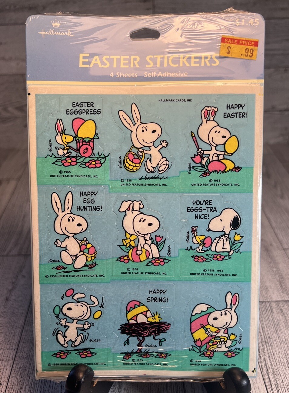 Hallmark Peanuts Snoopy Easter Stickers 4 Sheets New Sealed USA Bunny ...