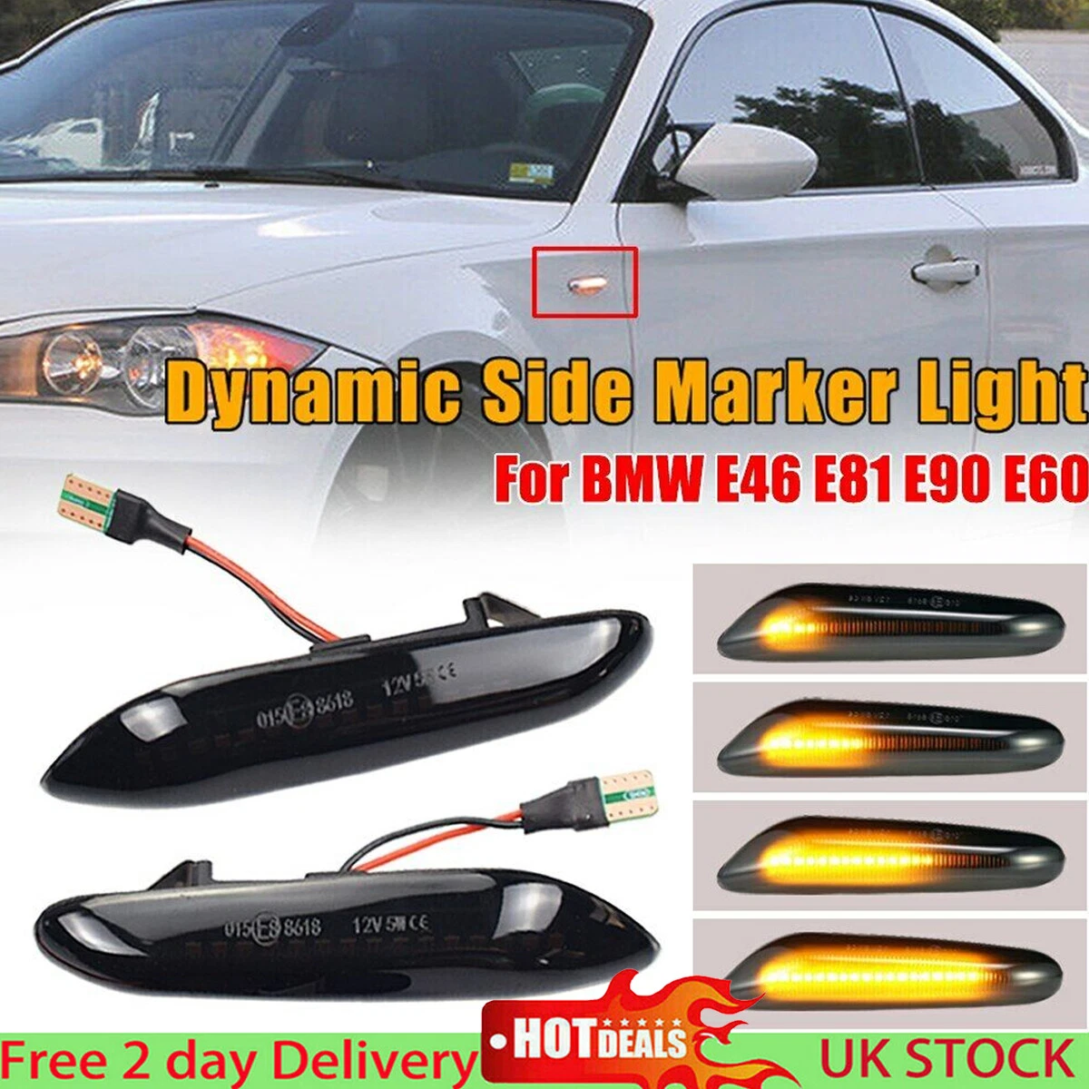 Smoked Side Indicator LED Repeater Light For BMW E46 E81 E82 E87 E90 E91 E92 E60 | eBay