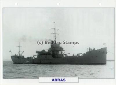 1918 ARRAS Amiens-Class Escort Sloop Ship / France Warship Photograph ...