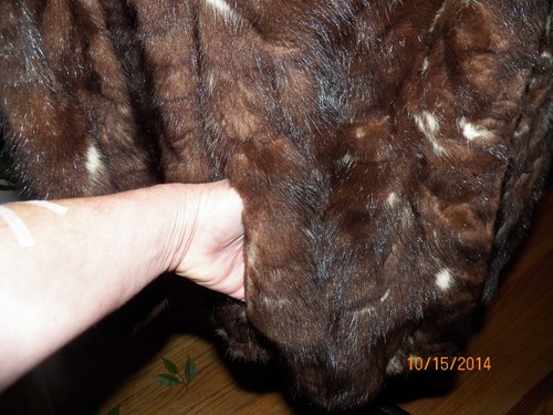 vintage brown cream mink fur spotted jacket coat s/m | eBay