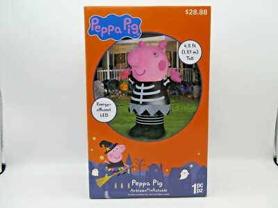 Peppa Pig Airblown Skeleton Inflatable 4.5 Foot LED Scary Lawn Decor ...