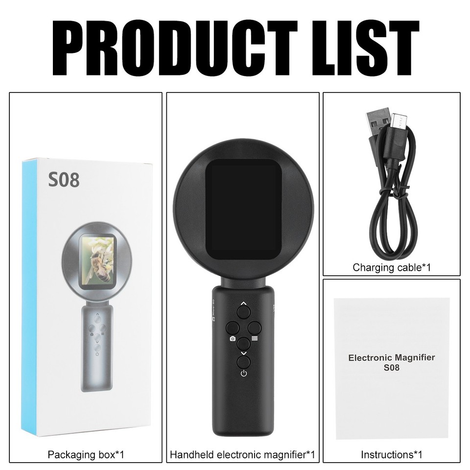100X Digital Microscope 1080P 2.4inch Video Coin Microscop with ...