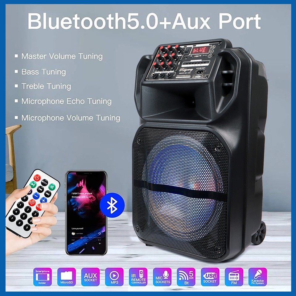 9000W Portable Sub Woofer Bluetooth Speaker Heavy Bass Sound System ...