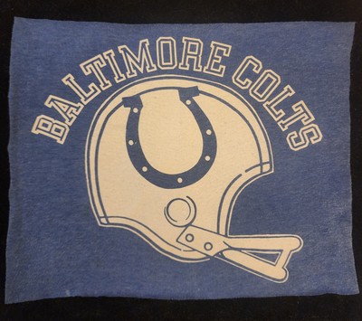 Vintage Baltimore Colts Blue Cut T-Shirt Square Ready To Frame Super ...