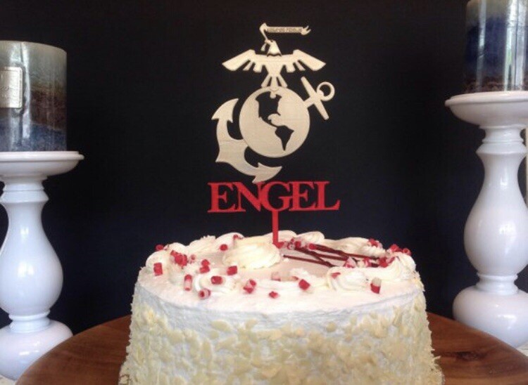 Marine Corps Insignia EGA Custom Cake Topper Personalized USMC Cake ...