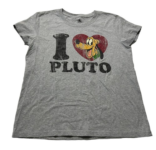 Disney Parks I Love Pluto Graphic T-shirt Heart Grey Adult Unisex ...