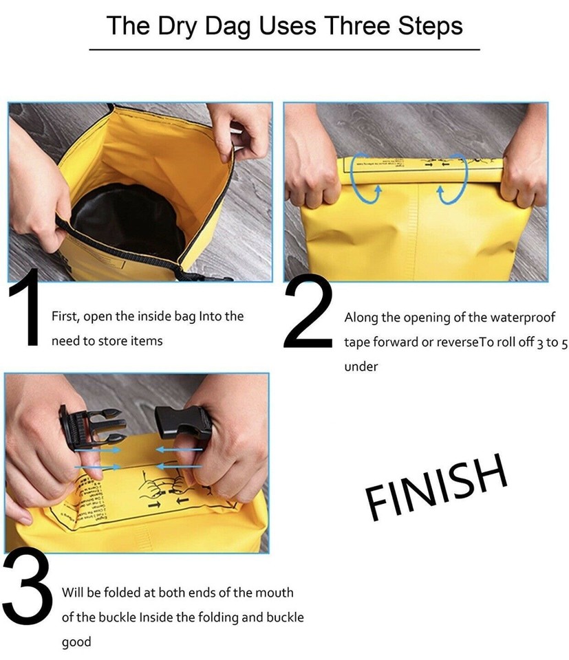 PVC Waterproof Dry Bag Sack For Canoe Floating Boating Kayaking Camping ...