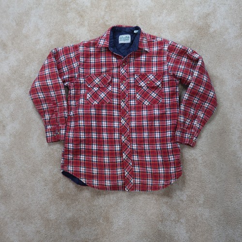 Vintage Quilted Lined Flannel Red Plaid Men's medium Workwear ...