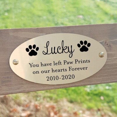 Personalised Pet Memorial Plaque , Bench Plaque, Urn Plaque, Dog Paw ...