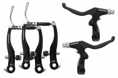 Promax Front & Rear V-Brake Set with Brake Levers - Black Finish NEW ...