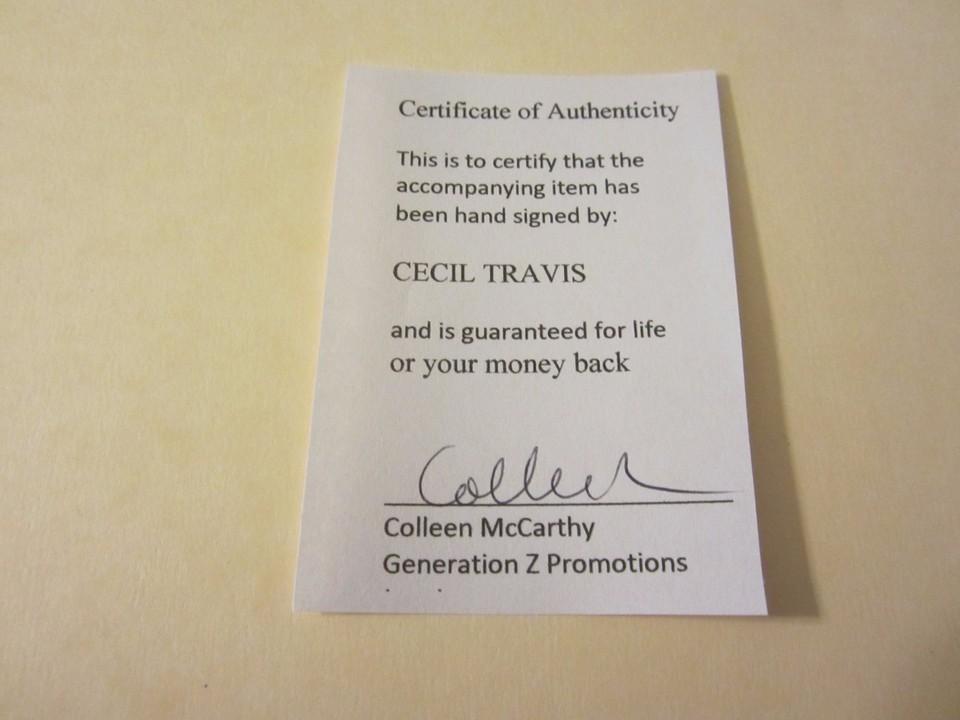 Cecil Travis (d. 2006) Autographed Signed 3X5 Index Card MLB Baseball ...