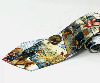Steven Harris Mens Neck Tie American Flag Civil War Army Patriotic USA ...