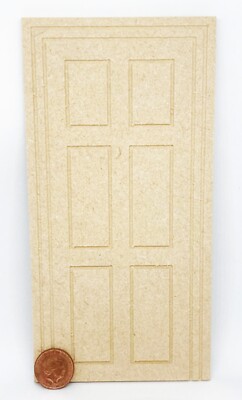 Dolls House False Door Wooden 6 Panel Door Miniature 1:12 Scale DIY MDF ...
