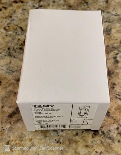 Legrand RHCL453PW Radiant Preset Paddle Dimmer CFL/LED (Dimmable) 450W ...