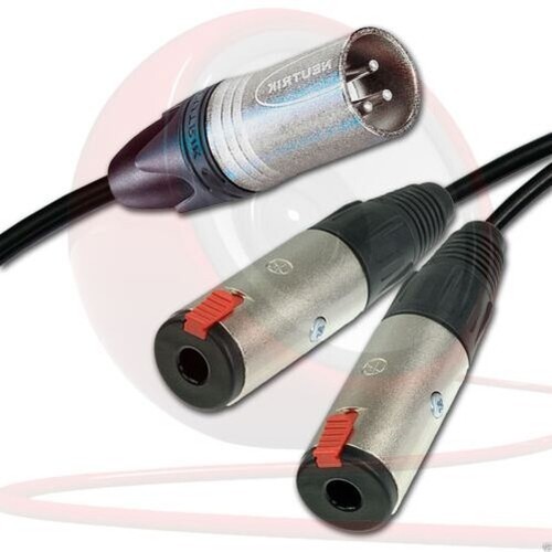 Balanced Neutrik Male XLR Split into 2 x Neutrik balanced Female Jacks ...