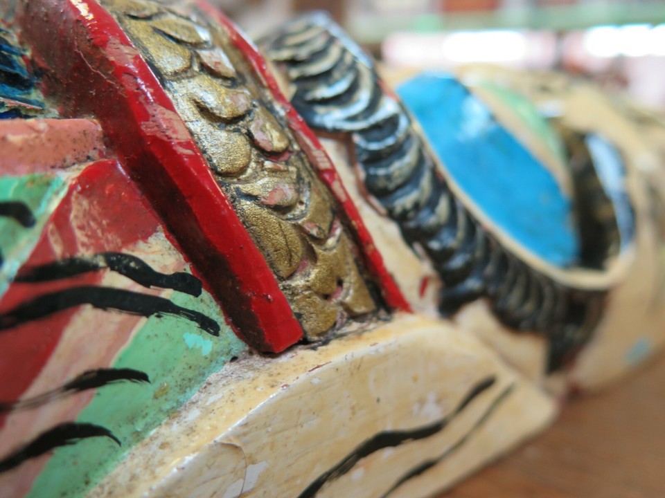 Vintage Hand Carved and Painted Wood Mask Face Wooden Wall Art Decor 19 ...