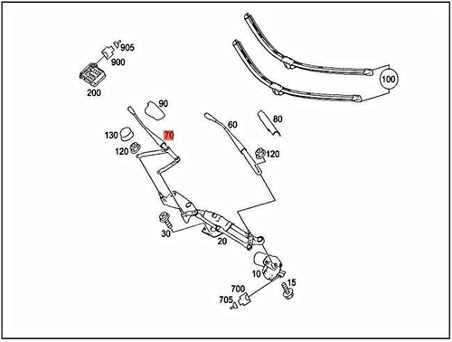 Genuine MERCEDES W164 X164 GL-CLASS X164 M-CLASS W164 Wiper arm ...