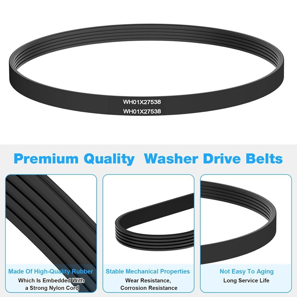 (3 Pack) WH01X27538 Washer Drive Belt for GE AP6328256, PS12299369 NEW ...