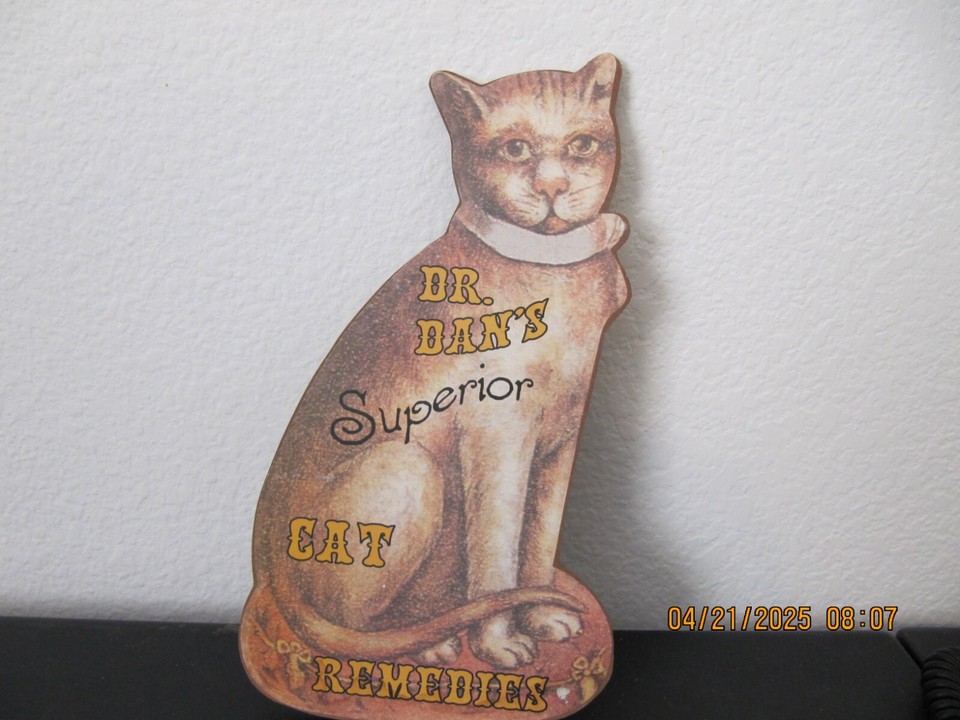 Vintage Dr Dan’s Superior Cat Remedies Wall Hanging Victorian Card ...
