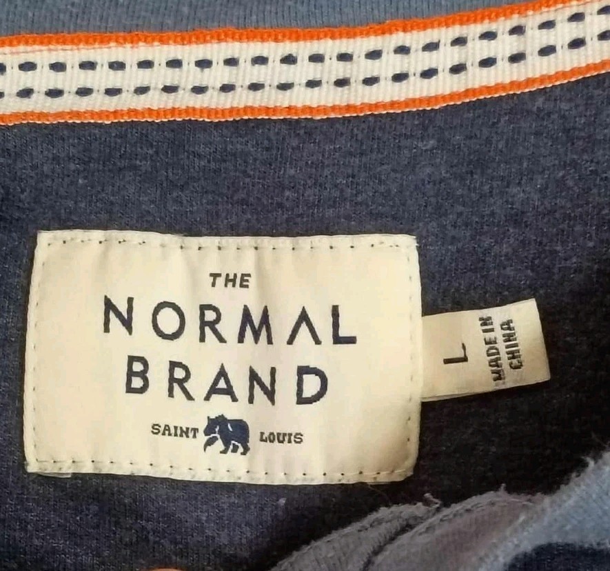 The Normal Brand Men's Shirt Puremeso Henley Long Sleeve Retro Blue ...