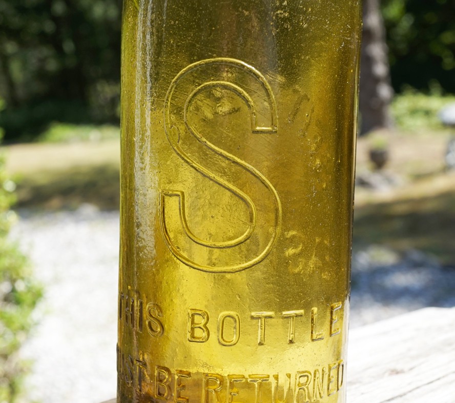 Antique SEITZ BROS. EASTON PA Yellow Amber Blob Top Beer Bottle | eBay
