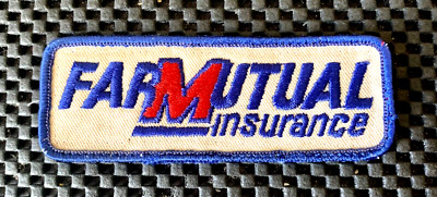 FARM MUTUAL INSURANCE EMBROIDERED SEW ON PATCH FARMERS INSURANCE 4 1/2 ...