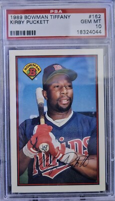 1989 Bowman Tiffany #162 KIRBY PUCKETT - Twins - PSA 10 GEM MINT - Pop ...