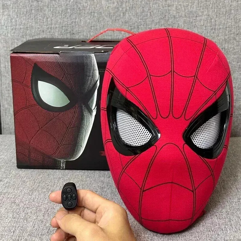 Spiderman Mask with Ring Remote Control Eye Closing Blinking Eyes ...
