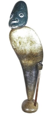 Aaron Chikumbirike Shona Springstone & Opal Serpentine Sculpture 26" x ...