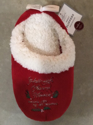 HALLMARK CHANNEL RED CHRISTMAS SLIPPERS NEW WITH TAGS SIZE SMALL | eBay