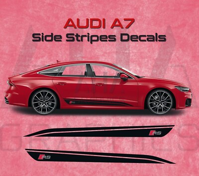 Audi A7 RS Side Stripes Decals RS7 Audi Sport Side Graphics | eBay