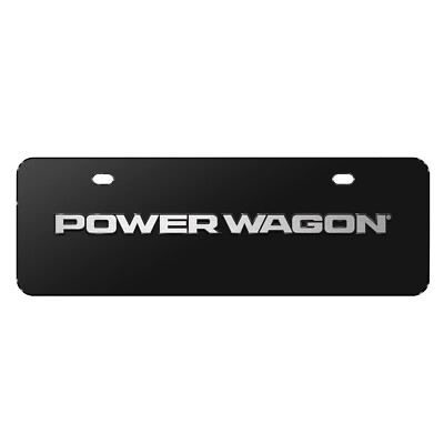 RAM Power Wagon 3D Logo on Black 12"x4" Half-Size Stainless Steel ...