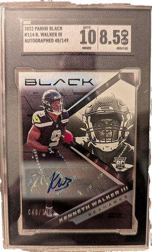 Kenneth Walker III Rookie Card 2022 Panini Black Autographed 48/149 ...