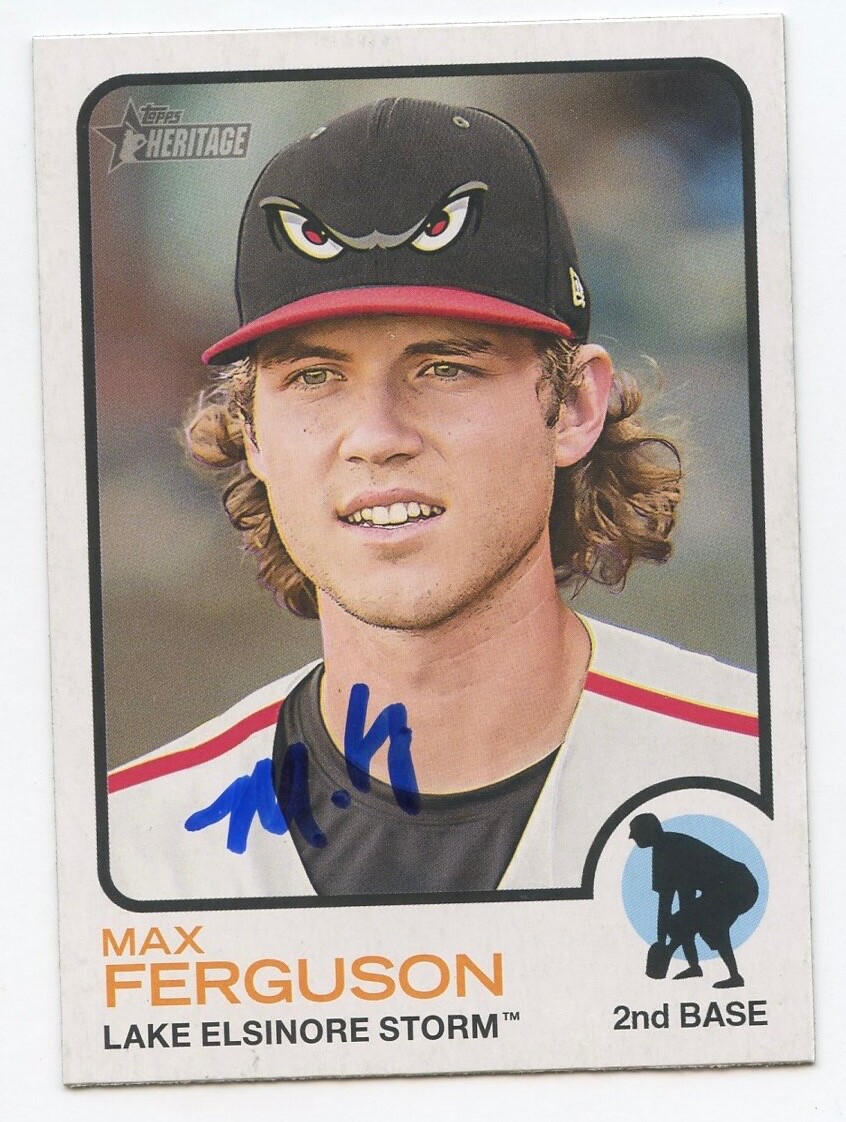 MAX FERGUSON SIGNED AUTOGRAPHED 2022 TOPPS HERITAGE MINORS BASEBALL ...