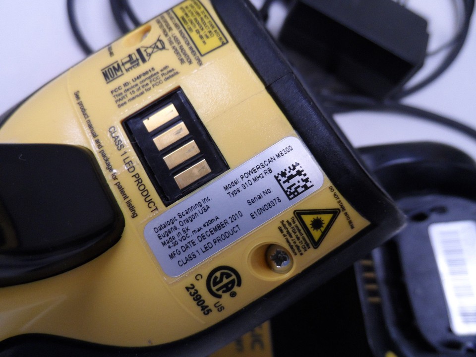 Datalogic Powerscan PM8300 Barcode Scanner M8300 910Mhz w/Cradle and ...