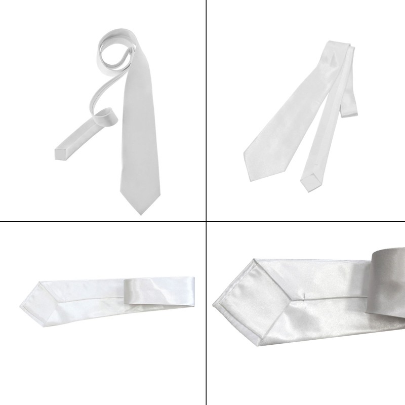 Men Blank Sublimation Tie Solid Color White DIY Heat Transfer Polyester ...