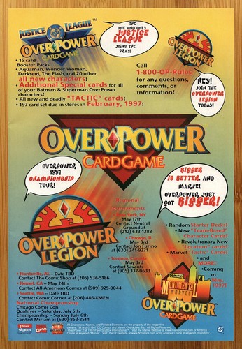 1997 Marvel OverPower Card Game Print Ad/Poster Comics Superhero CCG ...