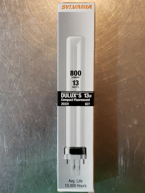 2 Sylvania 20331 Dulux S 13W Compact Fluorescent Light Bulb CF13DS/827 ...