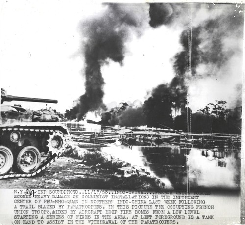 1953 INP Soundphoto-Fire Bombing of Communists by French in Indo-China ...