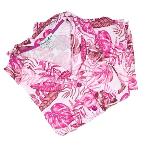 CARIBBEAN JOE 2pc Set, Size S, Polyester/ Elastane, PINK PALMS- NEW-so ...