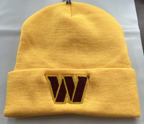 Washington commanders Football Team Yellow LINED CUFFED winter hat cap ...