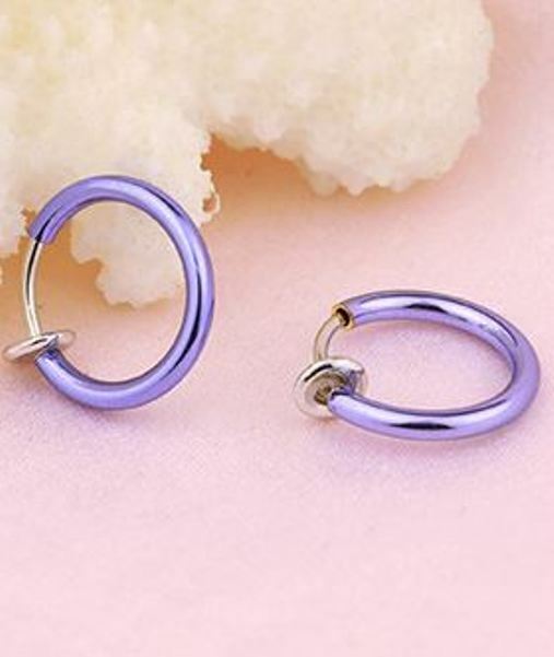 1 Pair Spring Clip On Hoops Earrings ½" or 13MM 9 Colors Men Women | eBay