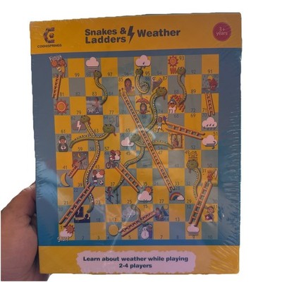 Snakes and Ladders Board Game w/Weather, Kids Snakes And Ladders ...