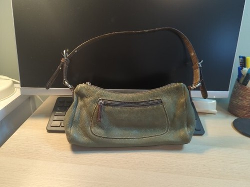 Tig & Co. Green Genuine Leather Purse With Brown Trim, Some Wear On ...