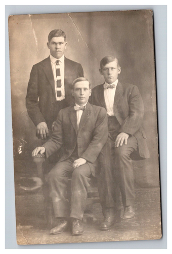 Vintage 1910's RPPC Postcard - Portrait Dapper Victorian Brothers in ...