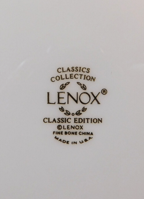 LENOX CLASSIC EDITION PATTERN CLASSIC COLLECTION 5 PIECE PLACE SETTING ...