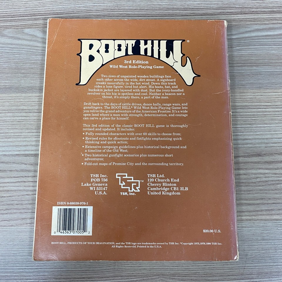 Boot Hill Wild West Jeu De Rôle 3ème Édition TSR RPG 7005 Cowboys Hors ...