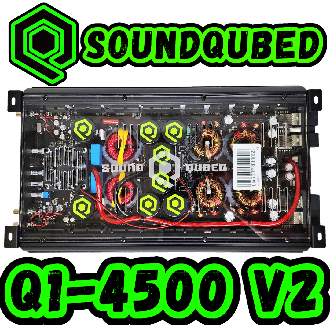 SoundQubed Q1-4500 V2 4500W RMS 1 Channel Monoblock Car Audio Amplifier ...